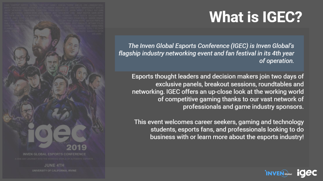 IGEC 2021 tickets and esports industry passes are now available - Inven ...